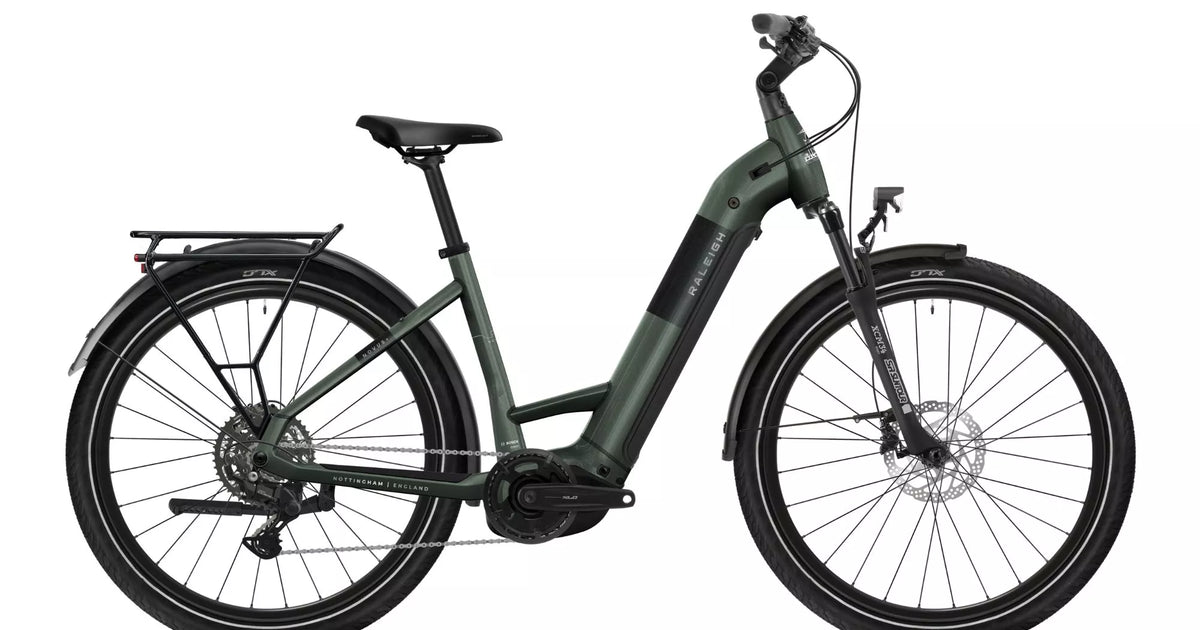 Raleigh Novus Plus Derailleur Gear Hybrid E-Bike - Green | Tiso