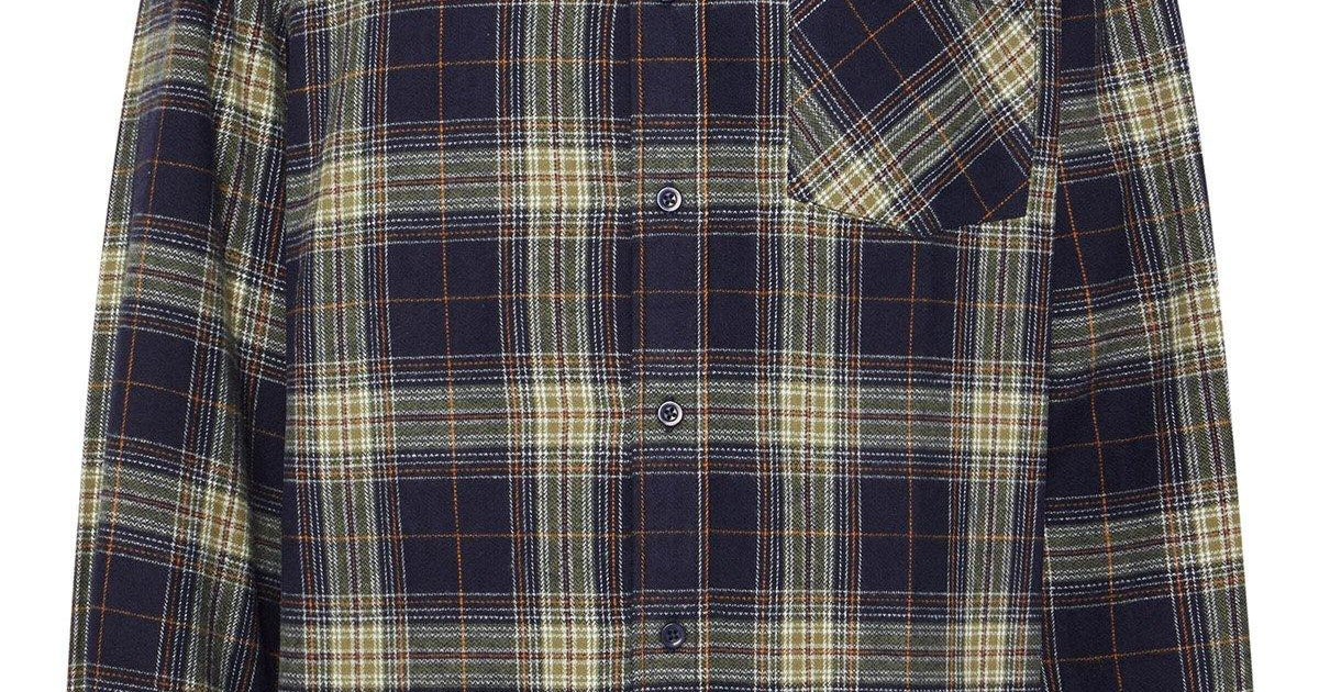 Knowledge Cotton Men's Checked Flannel Shirt - Blue | Tiso